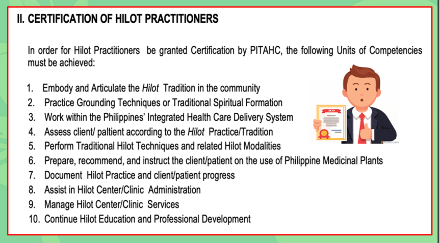 Commentary on PITAHC Competency Standards for Hilot – Hilot Academy of ...