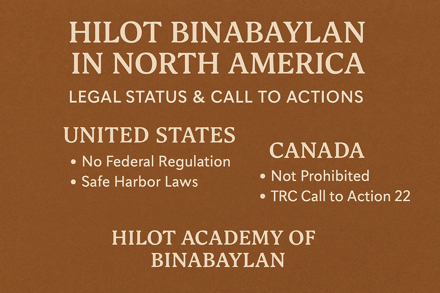 Hilot Binabaylan in North America: Legal Status and Advocacy Pathways ...